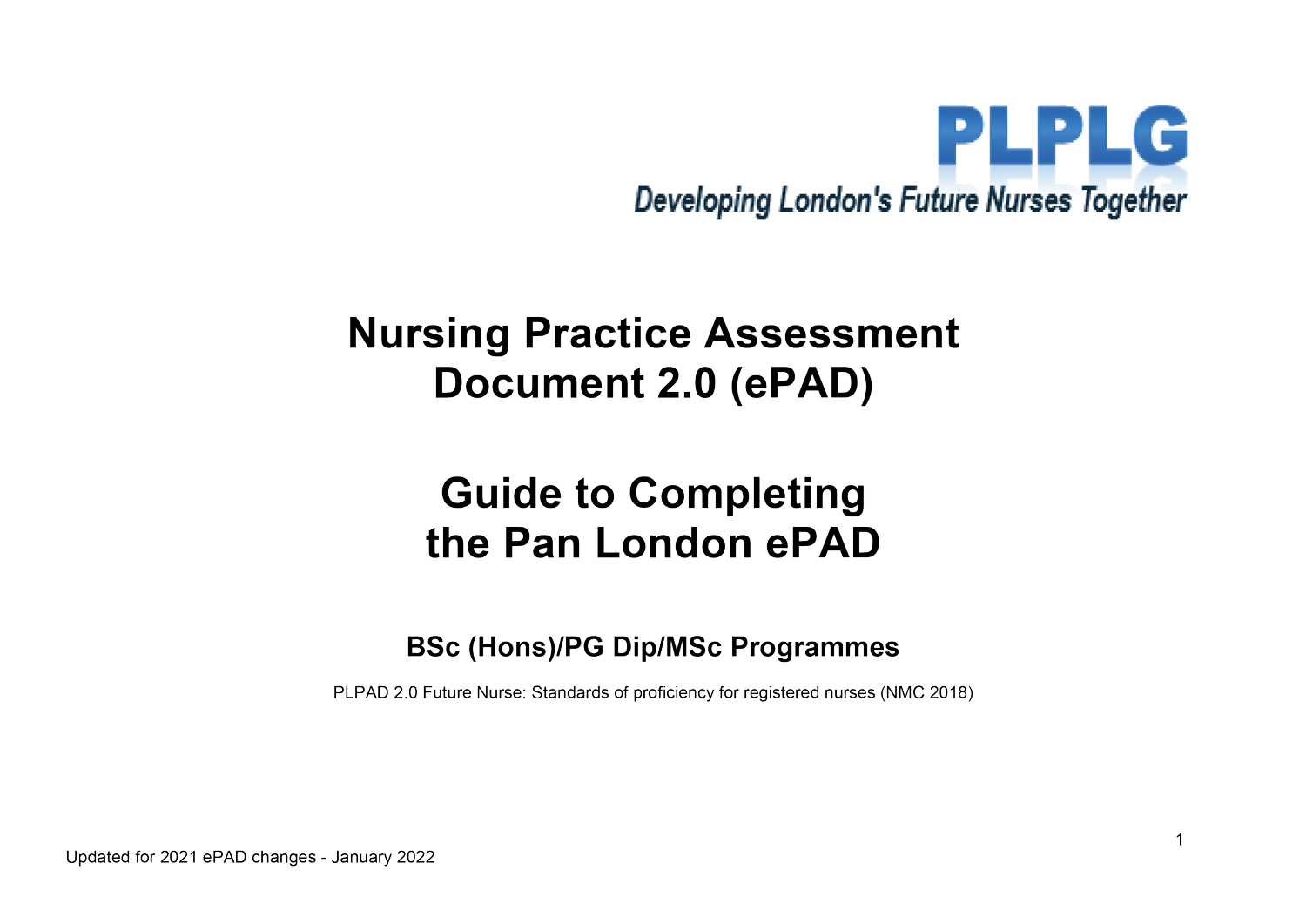Pan London ePAD | Pan London Practice Learning Group