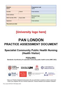 SCPHN – Pan London Practice Learning Group