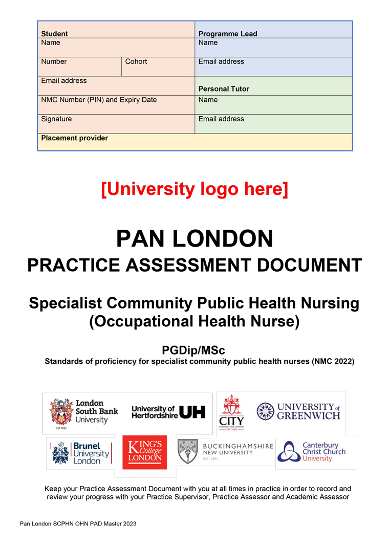SCPHN – Pan London Practice Learning Group