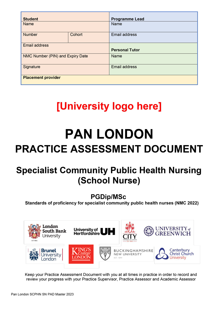 SCPHN – Pan London Practice Learning Group