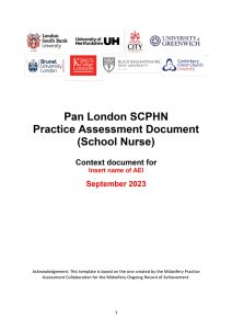 SCPHN – Pan London Practice Learning Group